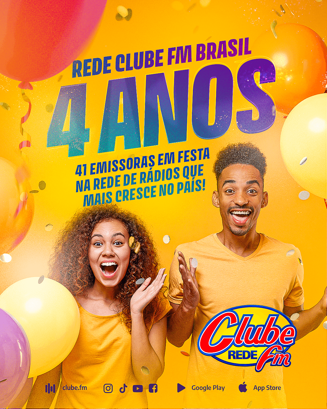 Rede Clube FM comemora 4 anos de sucesso - Clube FM Brasil